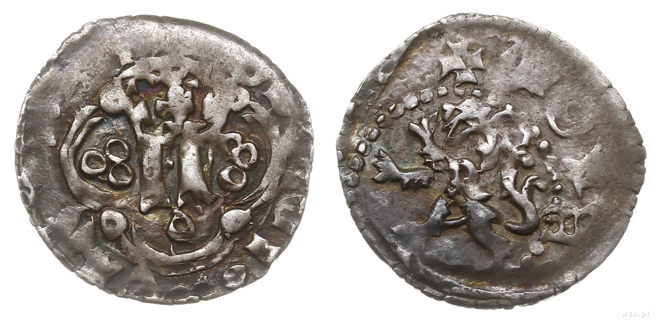 kwartnik ruski, Aw: Ukoronowana litera L wpisana w rozetę, Rw: Lew kro ...