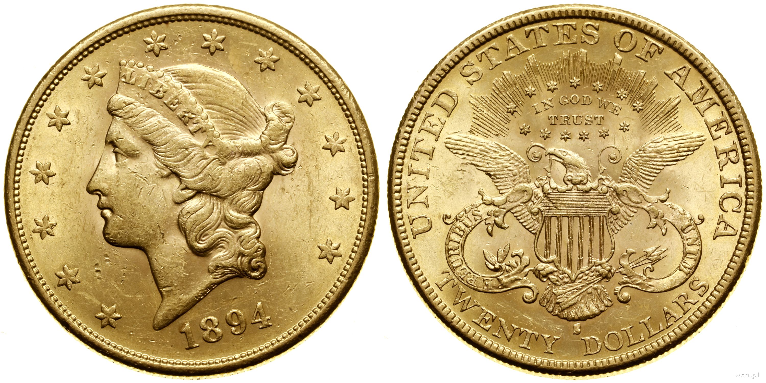20 Dolar w 1894 S Stany Zjednoczone Ameryki USA 20 Dolar w 1894 S Stany Zjednoczone Ameryki USA